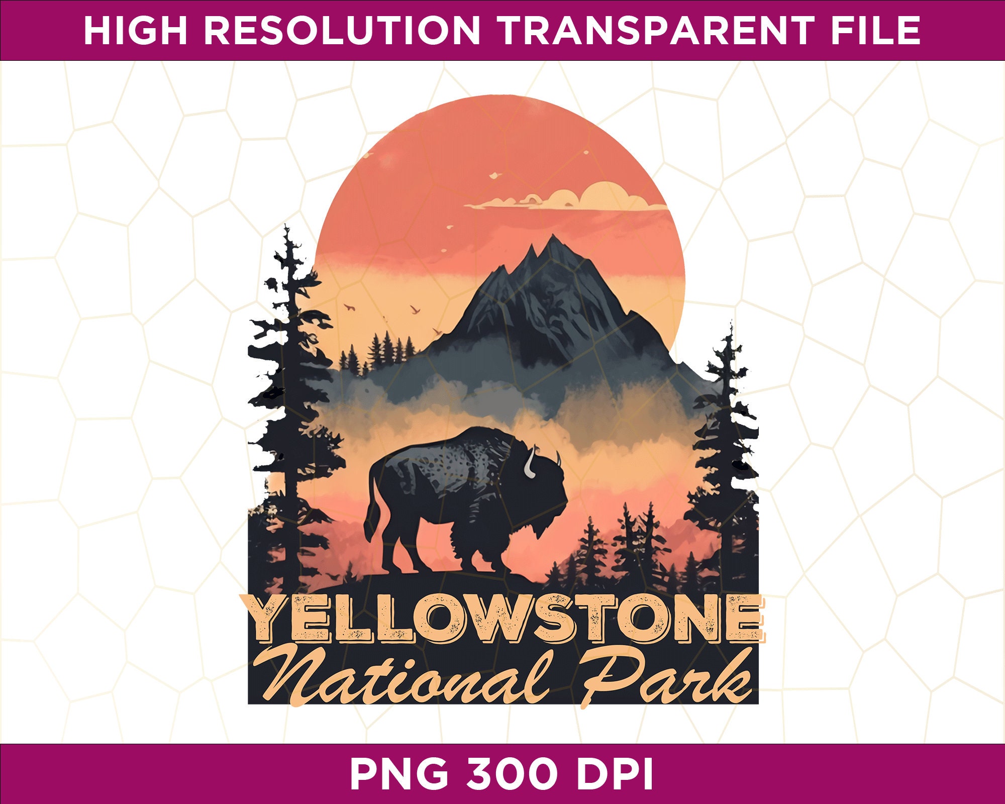 Yellowstone National Park PNG Yellowstone National Park - Etsy