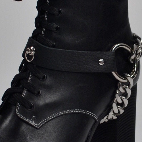 Handmade Leather and Stainless Steel Boot Harnesses Punk - Etsy