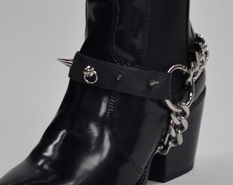 Handmade Leather and Stainless Steel Boot Harnesses Punk | Etsy