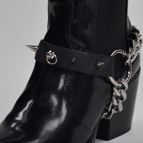 Handmade Leather and Stainless Steel Boot Harnesses Punk | Etsy