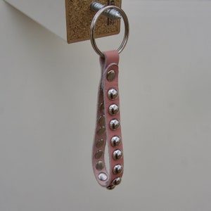 Handmade Unisex Leather Studded Punk Gothic Key Chain Key Ring Black ...