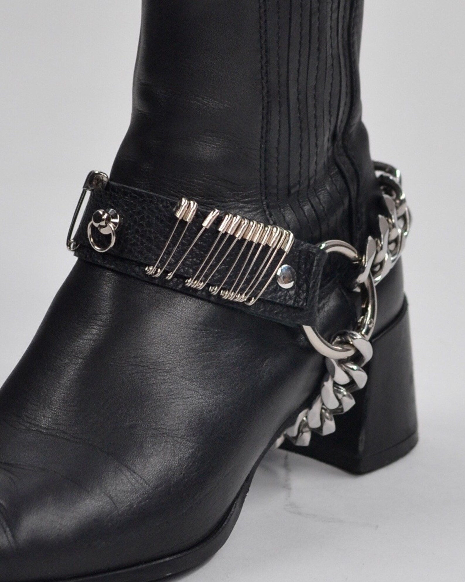 Handmade Leather and Stainless Steel Boot Harnesses Punk | Etsy
