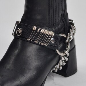 Handmade Leather and Stainless Steel Boot Harnesses Punk Gothic Chunky ...