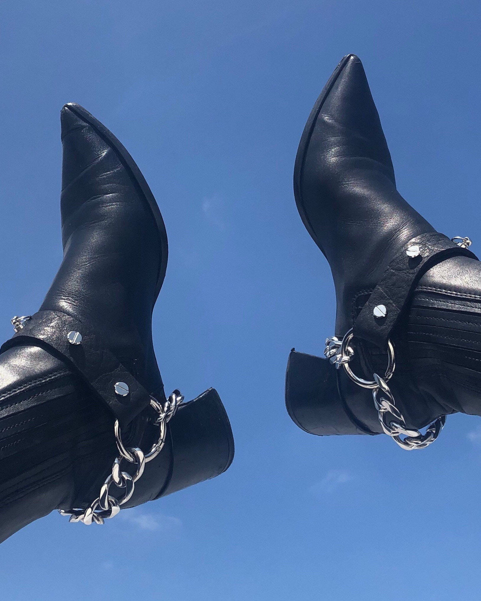 Handmade Leather and Stainless Steel Boot Harnesses Punk | Etsy