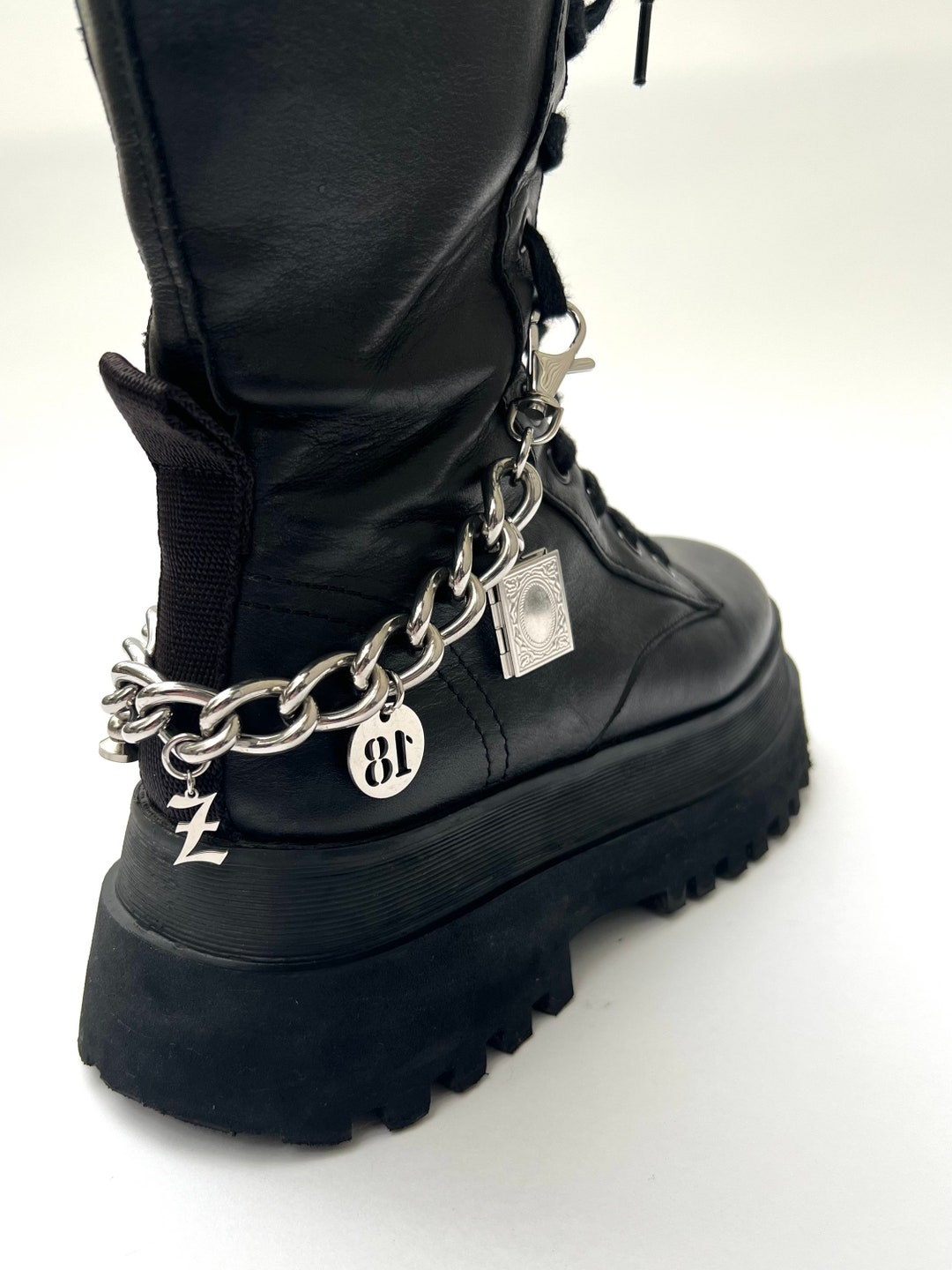 Handmade Clip on Shoe Chains Stainless Steel Boot Chains With Charms ...