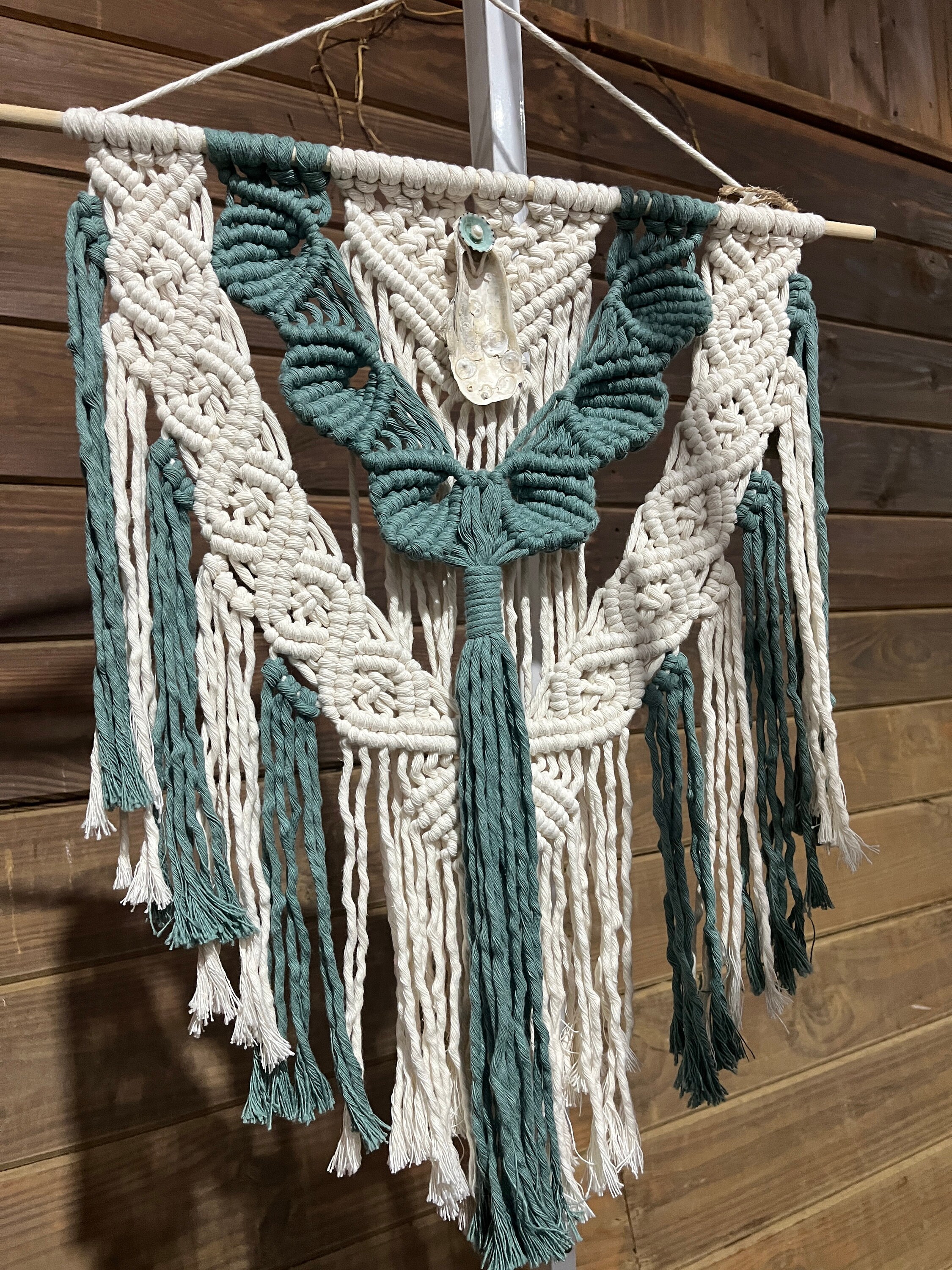 Macrame Wall Hanging, Ocean, Blue, Oyster, Seashells, Beige, Fringe - Etsy