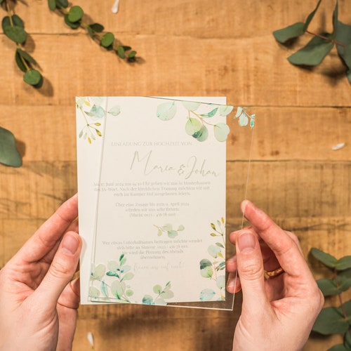 Acrylic Glass Invitation - Etsy