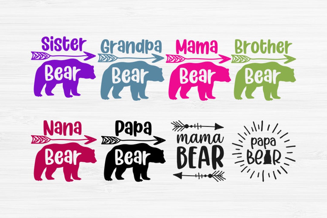Family Bear Bundle Svg, Bear Family SVG ,bear SVG, Grizzly Bear Svg ...