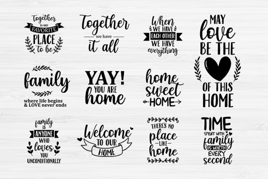Family Svg Bundle, Family Quotes, Quotes Svg Bundle, Family Home Svg ...