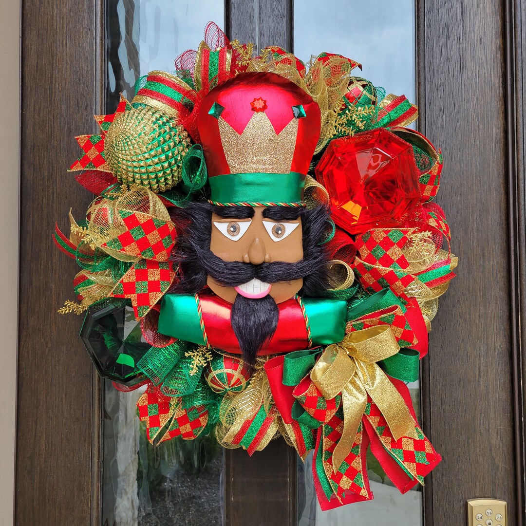 Nutcracker Christmas Wreath, Holiday Wreath, Wreath for Front Door ...