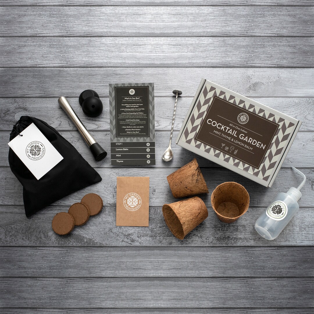 Cocktail Indoor Herb Garden, Herb Seeds, Cocktail Kit, Housewarming ...