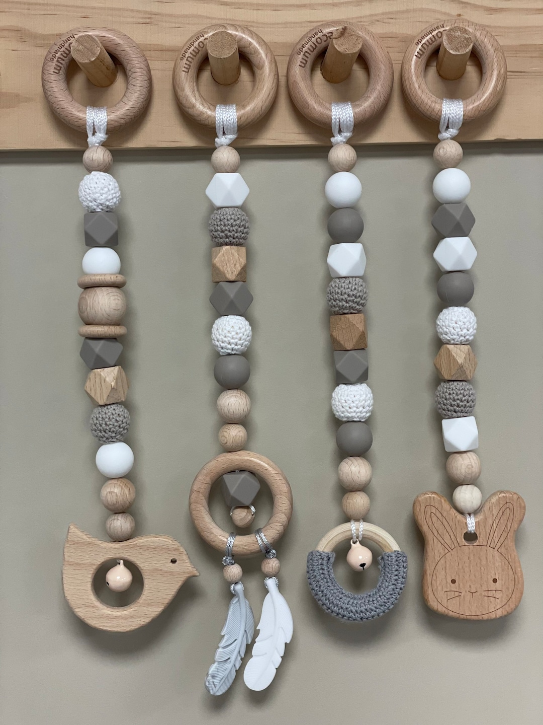 Play Arch Pendant Set NANA by Ecomum® Animals Grey, Pendant Toy Set for ...