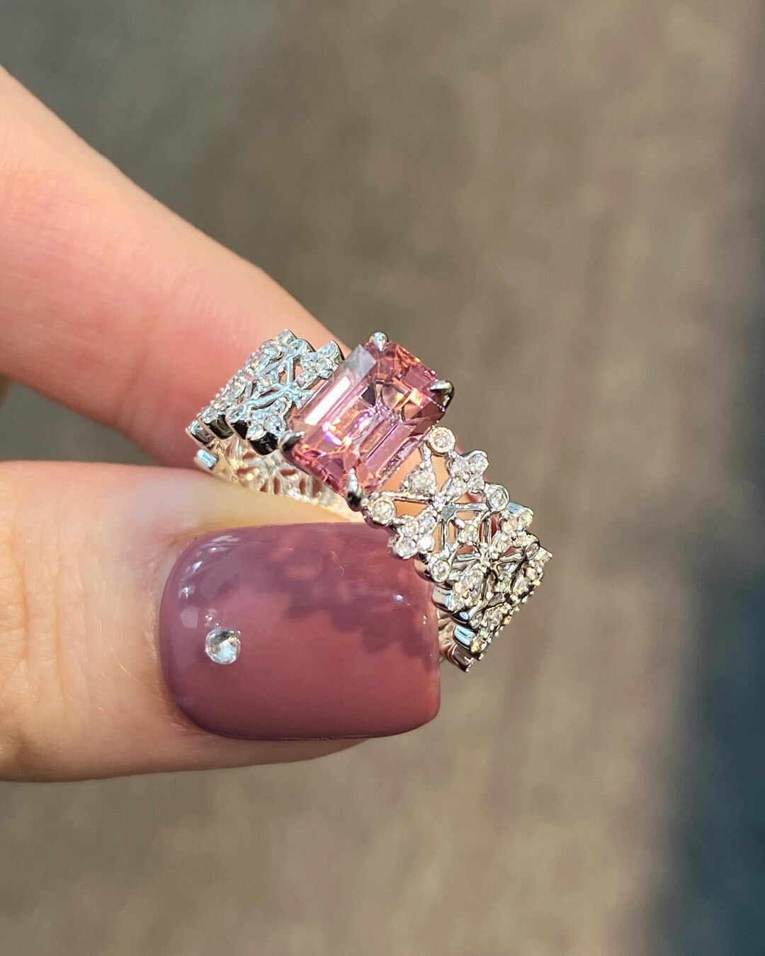 Gorgeous Pink Sapphire Ring Vintage Octagon Shape Ring 925 Sterling ...