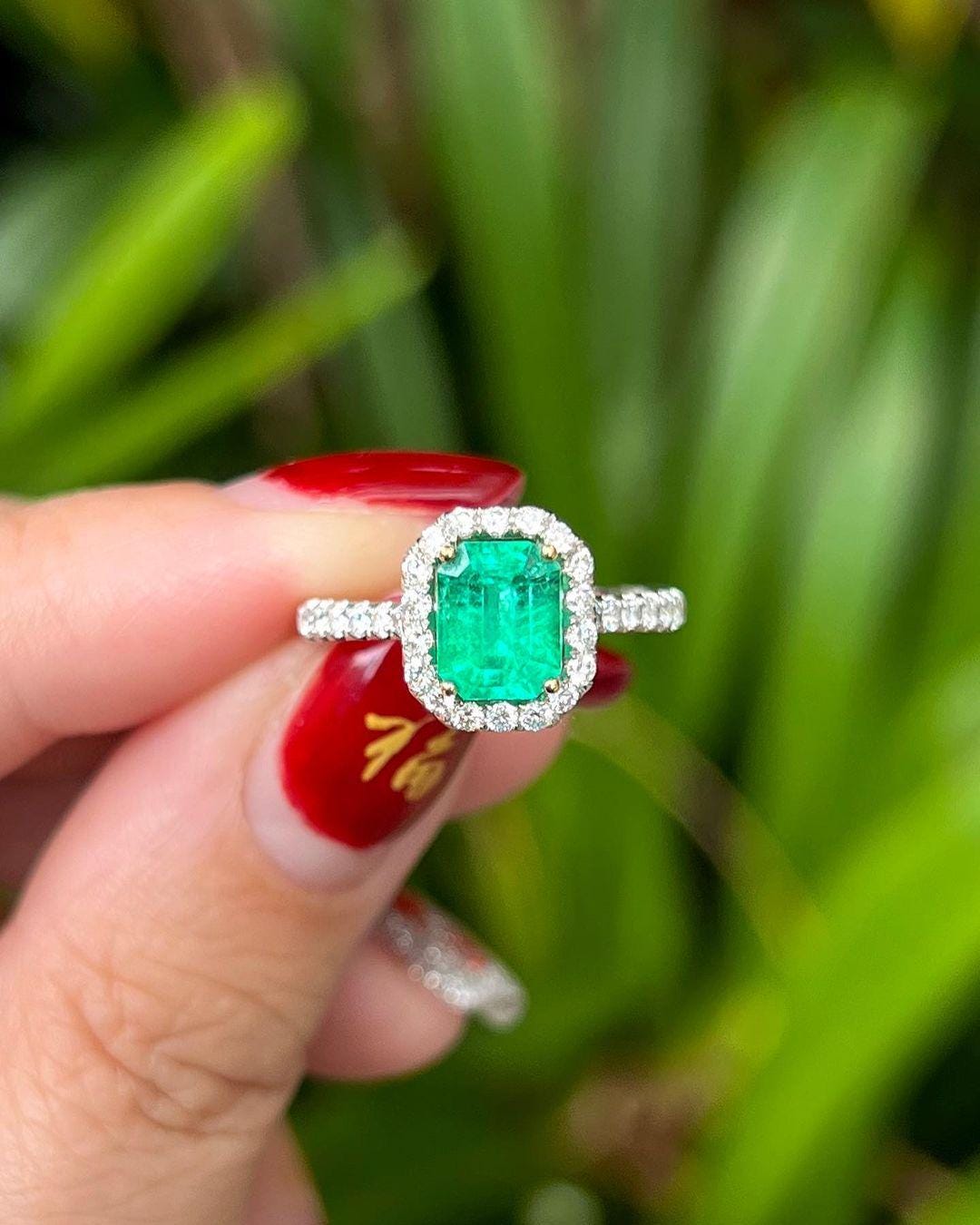 Gorgeous Emerald Ring Beautiful Octagon Emerald Stone Ring 925 Sterling ...