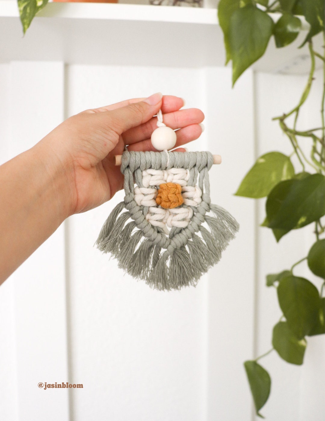 MACRAME CAR DIFFUSER Essential Oil Diffuser Macrame Daisy Flower Boho ...