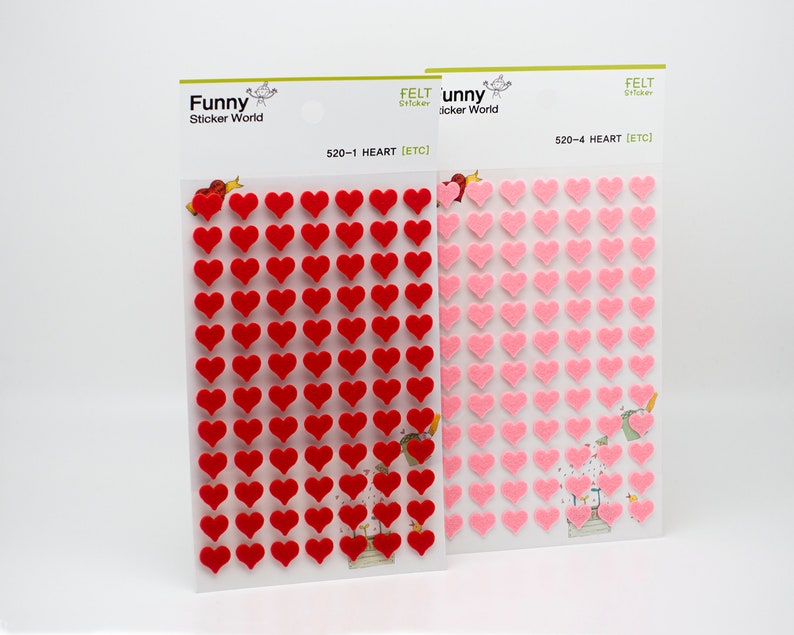 Heart Felt Sticker 2 Sheets Nonwoven Fabric Stickers by | Etsy UK