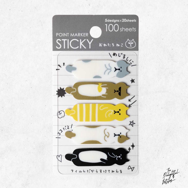 Sassy Cat Sticky Note Sticker | Reusable Sticky Index Tabs, Marking ...