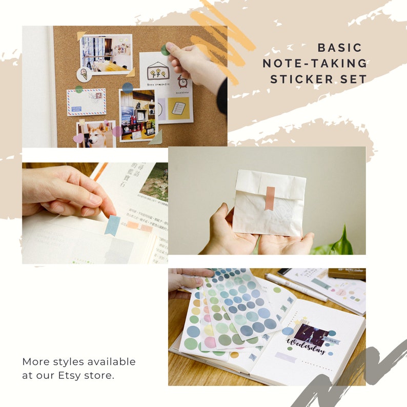 Basic Note-taking Sticker Set Die-cut Chapter Tab Stickers | Etsy