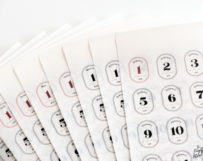 365 Date Stickers for Diary & Daily Planner (retro Style) | for Undated ...