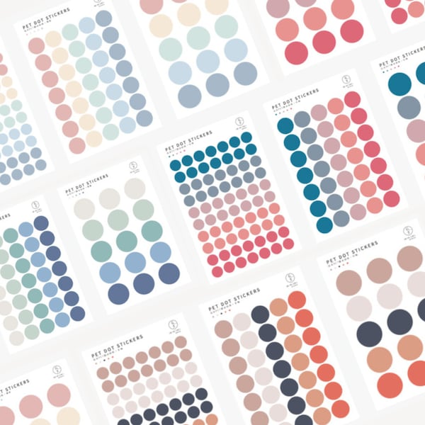 Color Palette Dot Stickers - Etsy