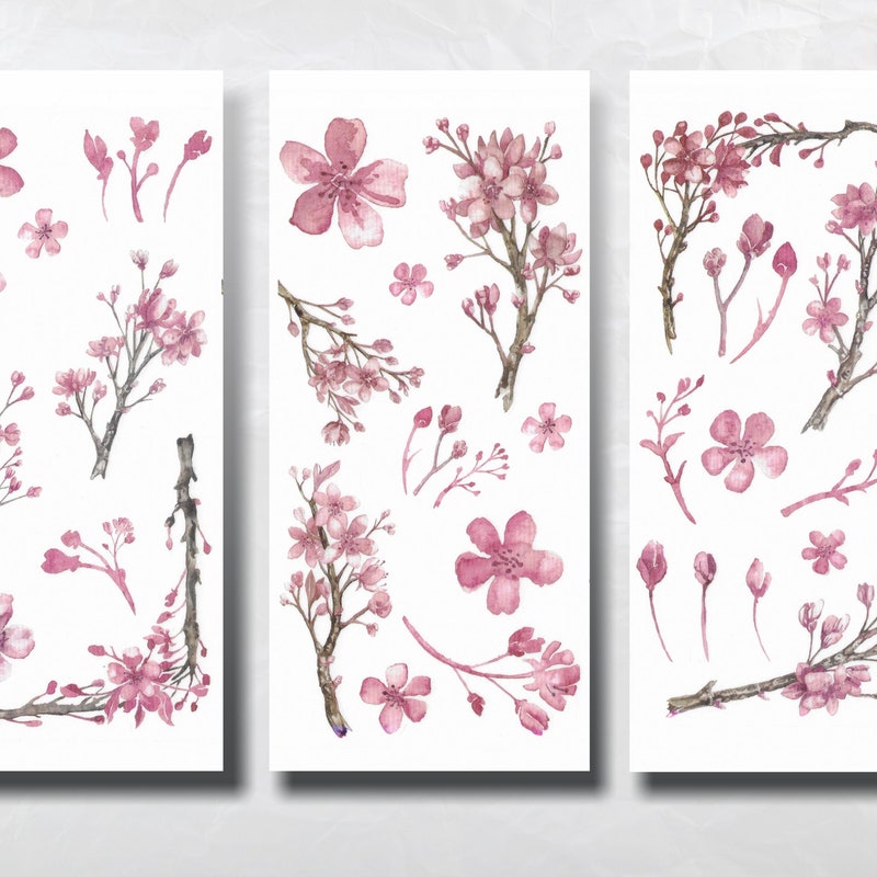 Sakura Stickers - Etsy UK