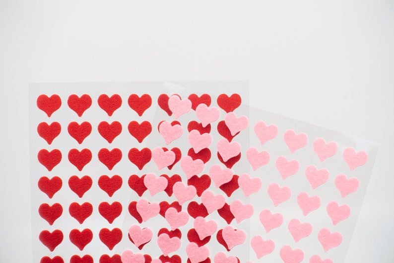 Heart Felt Sticker 2 Sheets Nonwoven Fabric Stickers by | Etsy UK