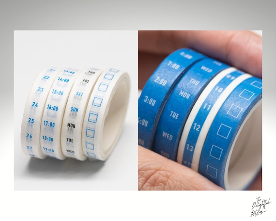 Time Management Washi Tape Set 4 Rolls 8mm X 5m for - Etsy UK
