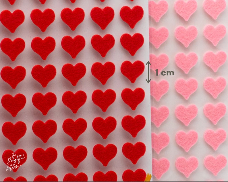 Heart Felt Sticker 2 Sheets Nonwoven Fabric Stickers by | Etsy UK
