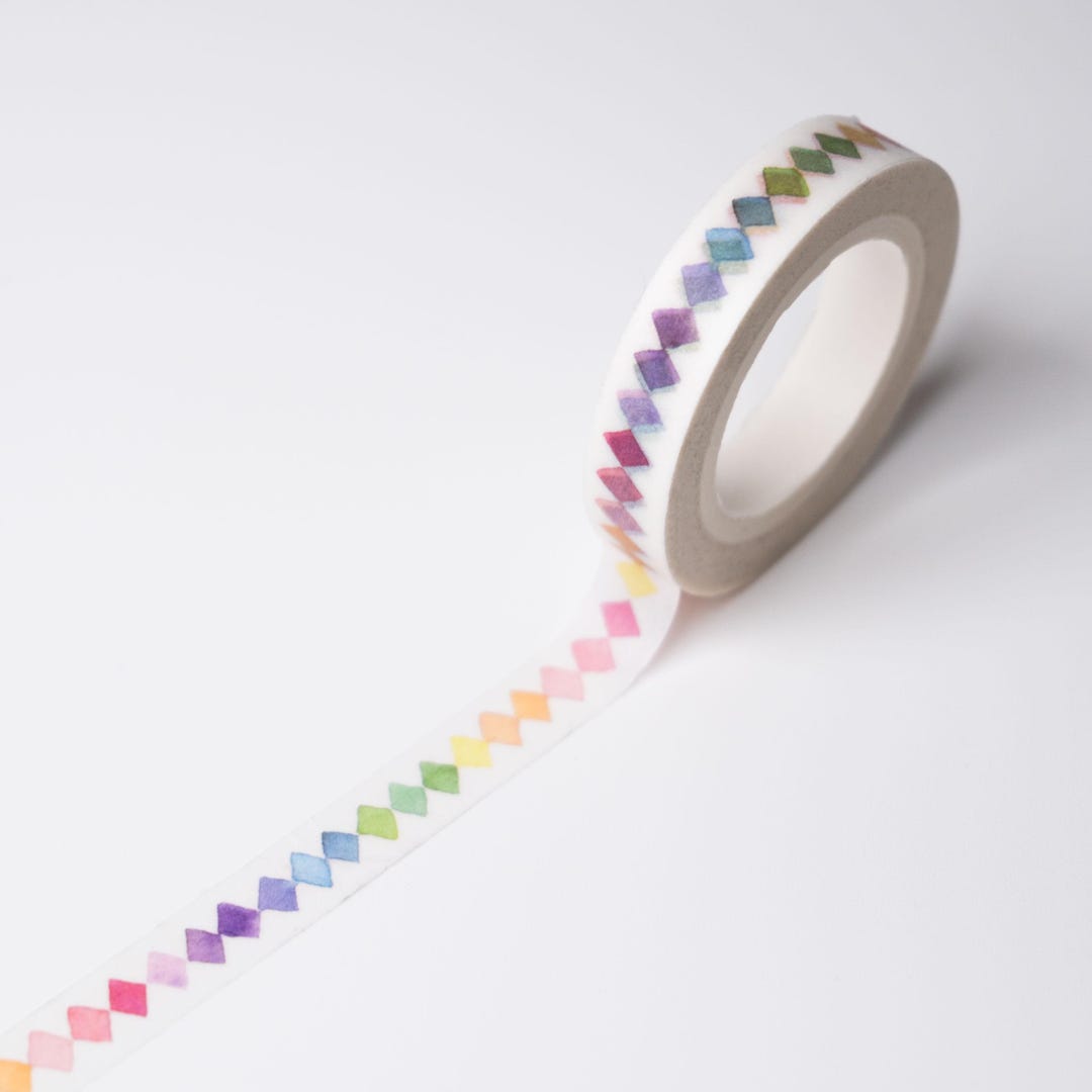 Rainbow Diamonds Washi Tape | 8mmx10m Thin Decorative Tape for ...