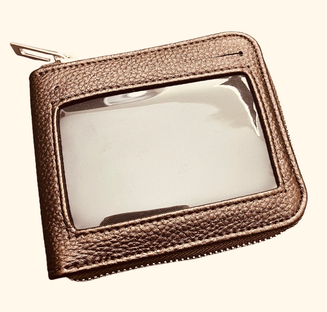 Men's Leather Zip-around Wallet With ID Window - Etsy