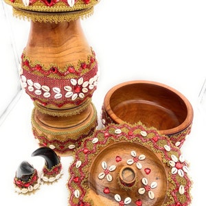 SHANGO Shango Set: Batea & Pilon De Madera Decorado Y Tarros - Etsy