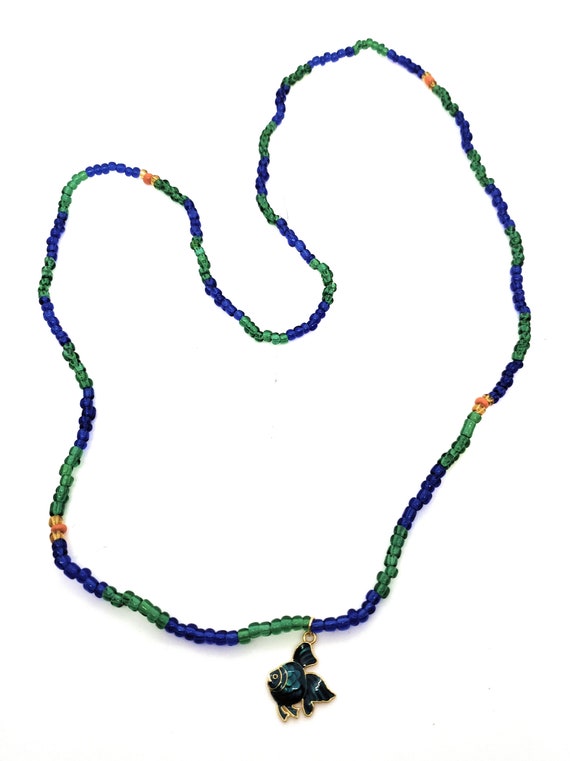 INLE Santeria Bead Necklace With Fish Pendant | Etsy