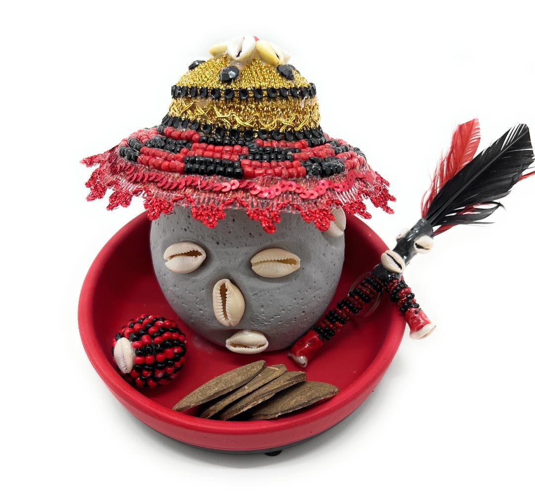 ELEGUA Santeria Elegua Cement Head medium Cabeza De Elegua Set - Etsy