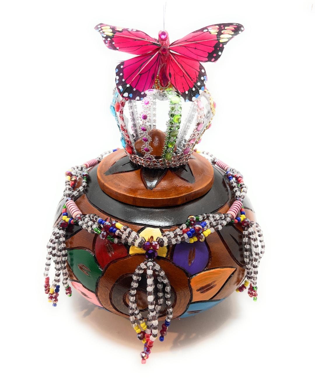 AGAYU Santeria Lebrillo De Agayu Set Hand Painted, Santeria Bead Maso ...