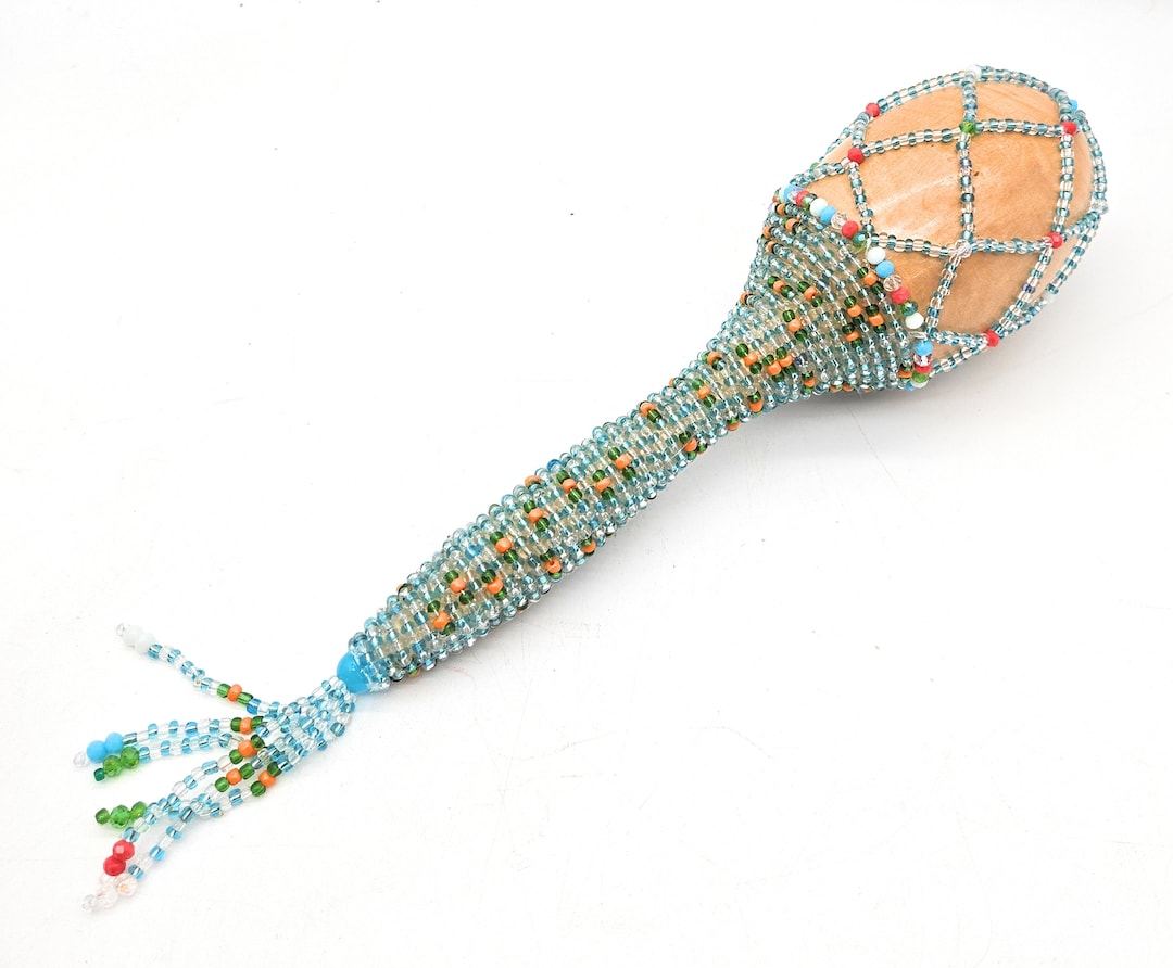 YEMAYA ASESU- Santeria Bead Decorated Wood Maraca - Etsy