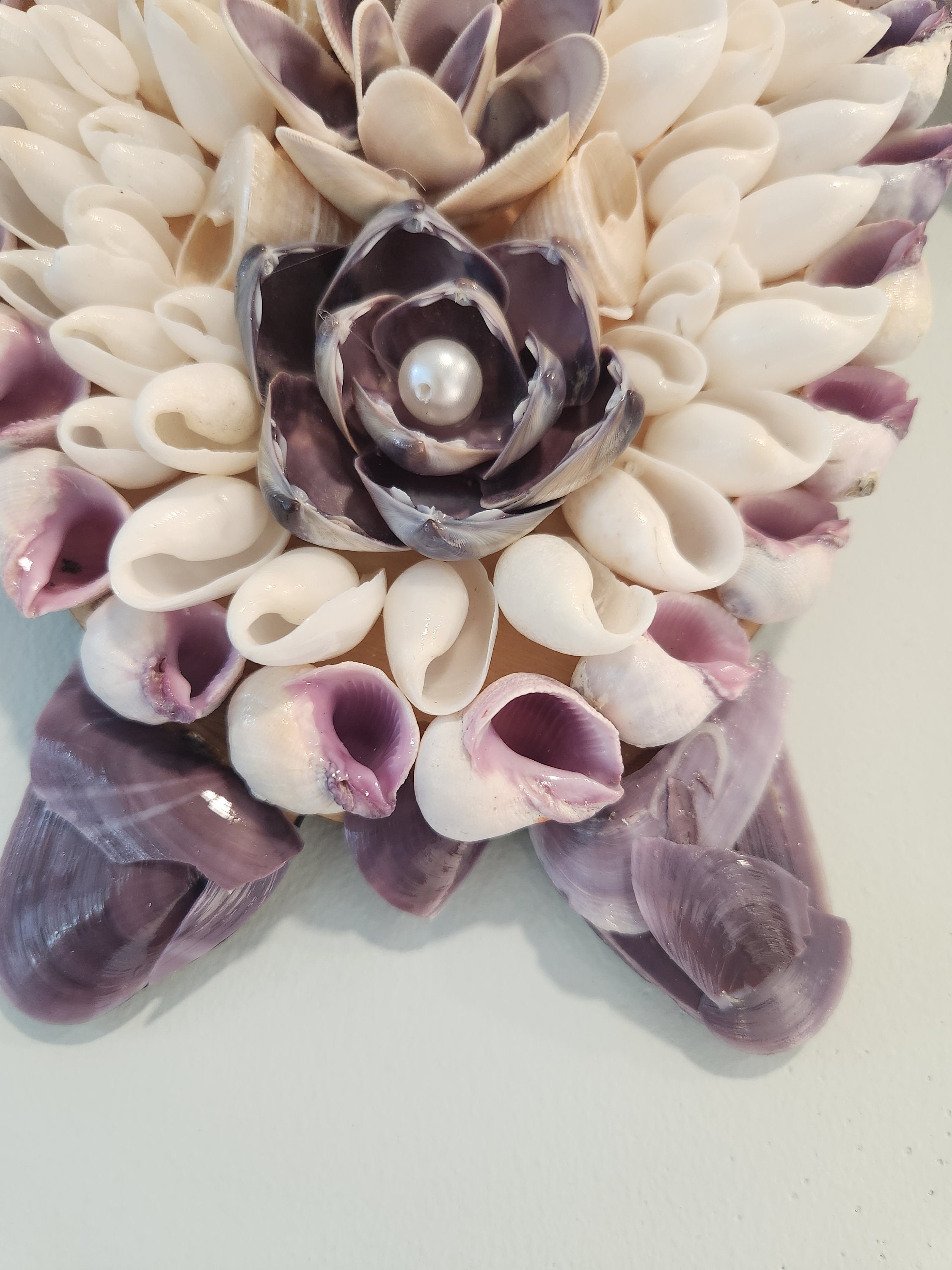 Seashell Turtle Mosaic Purple White Coastal Decor Gift - Etsy