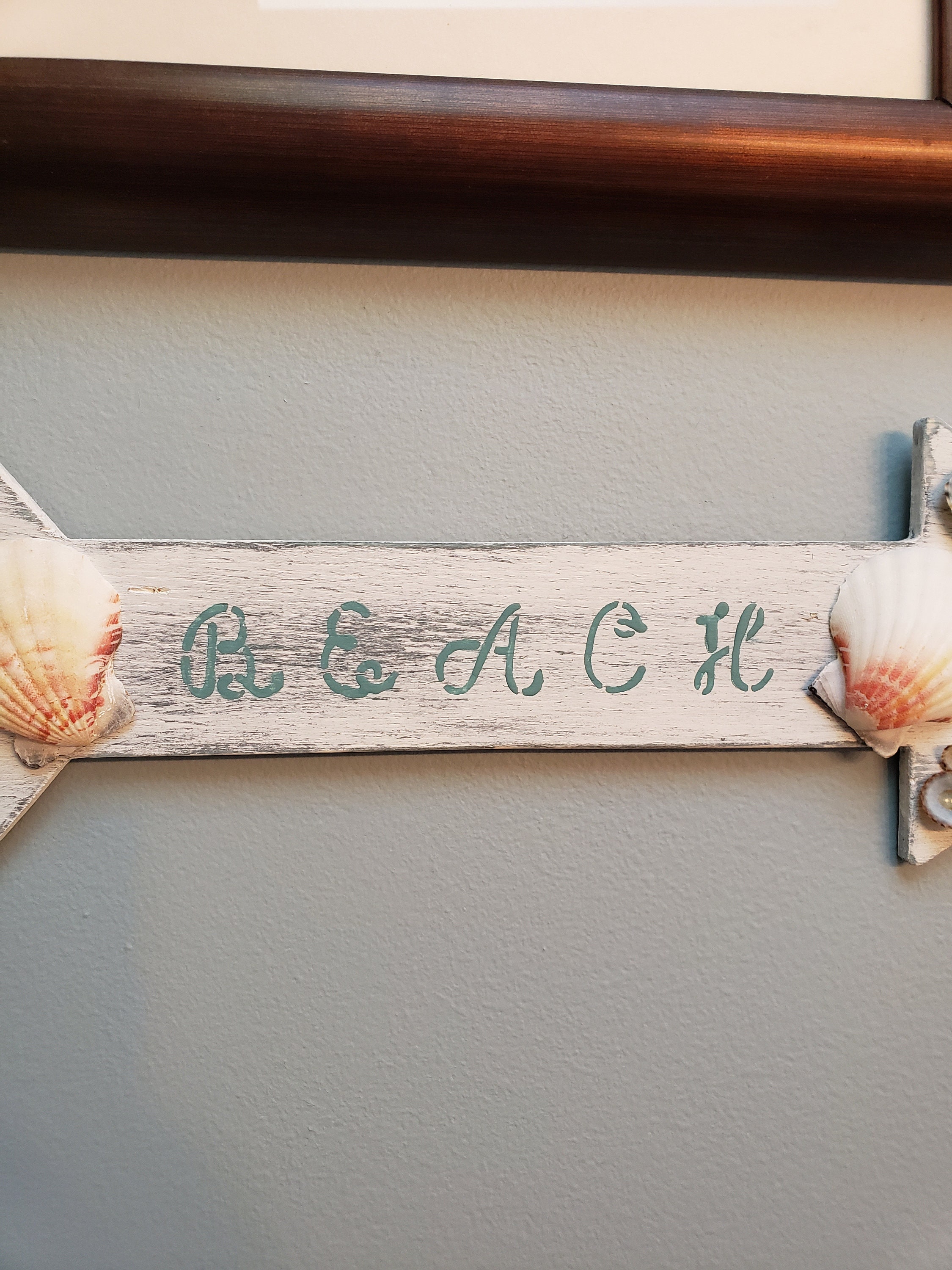 Beach Arrow Sign With Shells and Coral | Etsy
