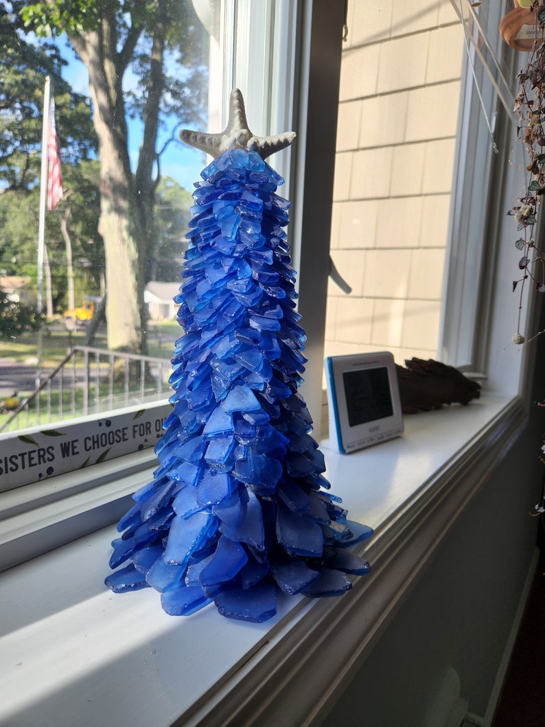Cobalt Blue Sea Glass Tree Coastal Decor Beach - Etsy