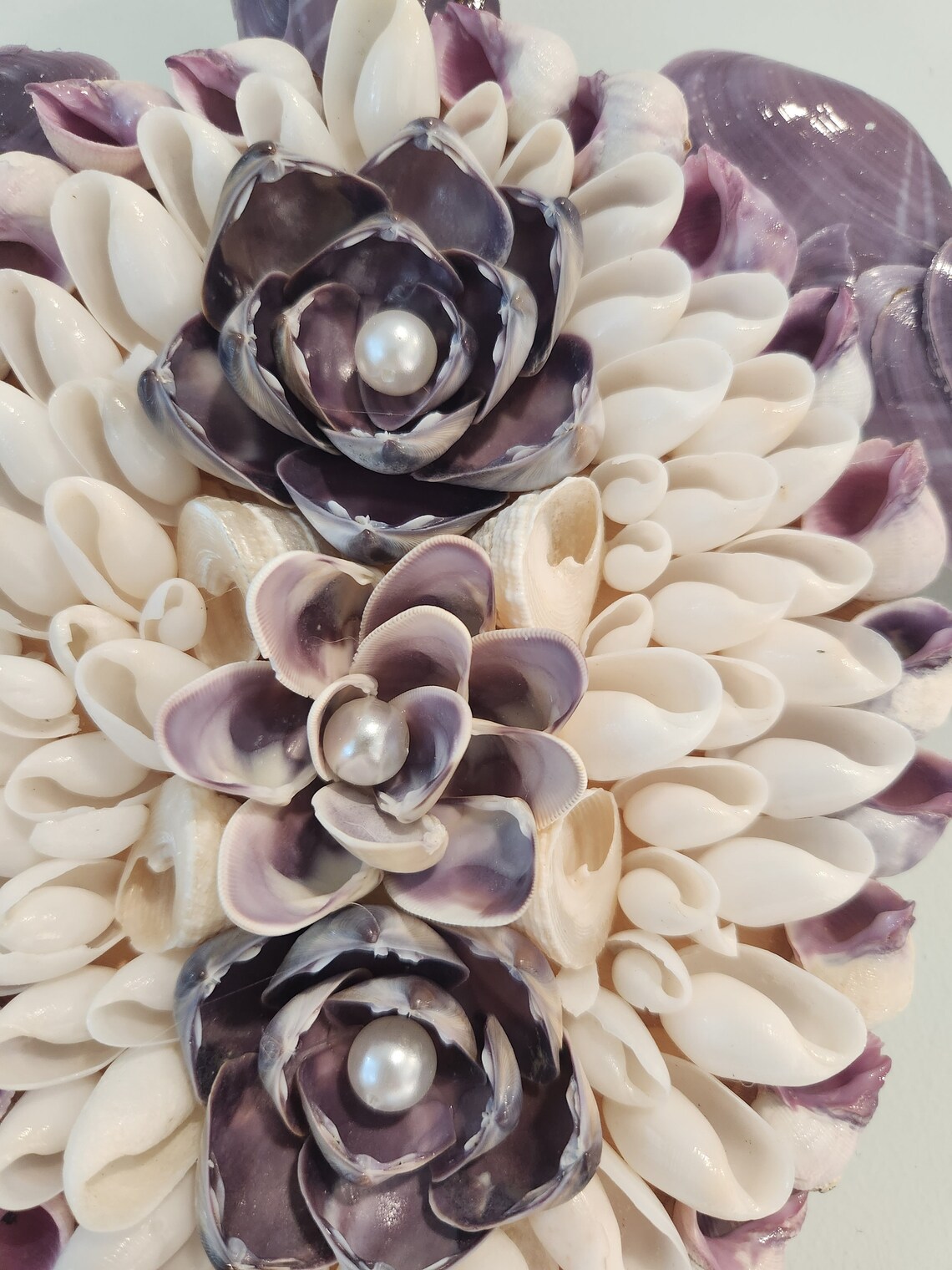 Seashell Turtle Mosaic Purple White Coastal Decor Gift - Etsy