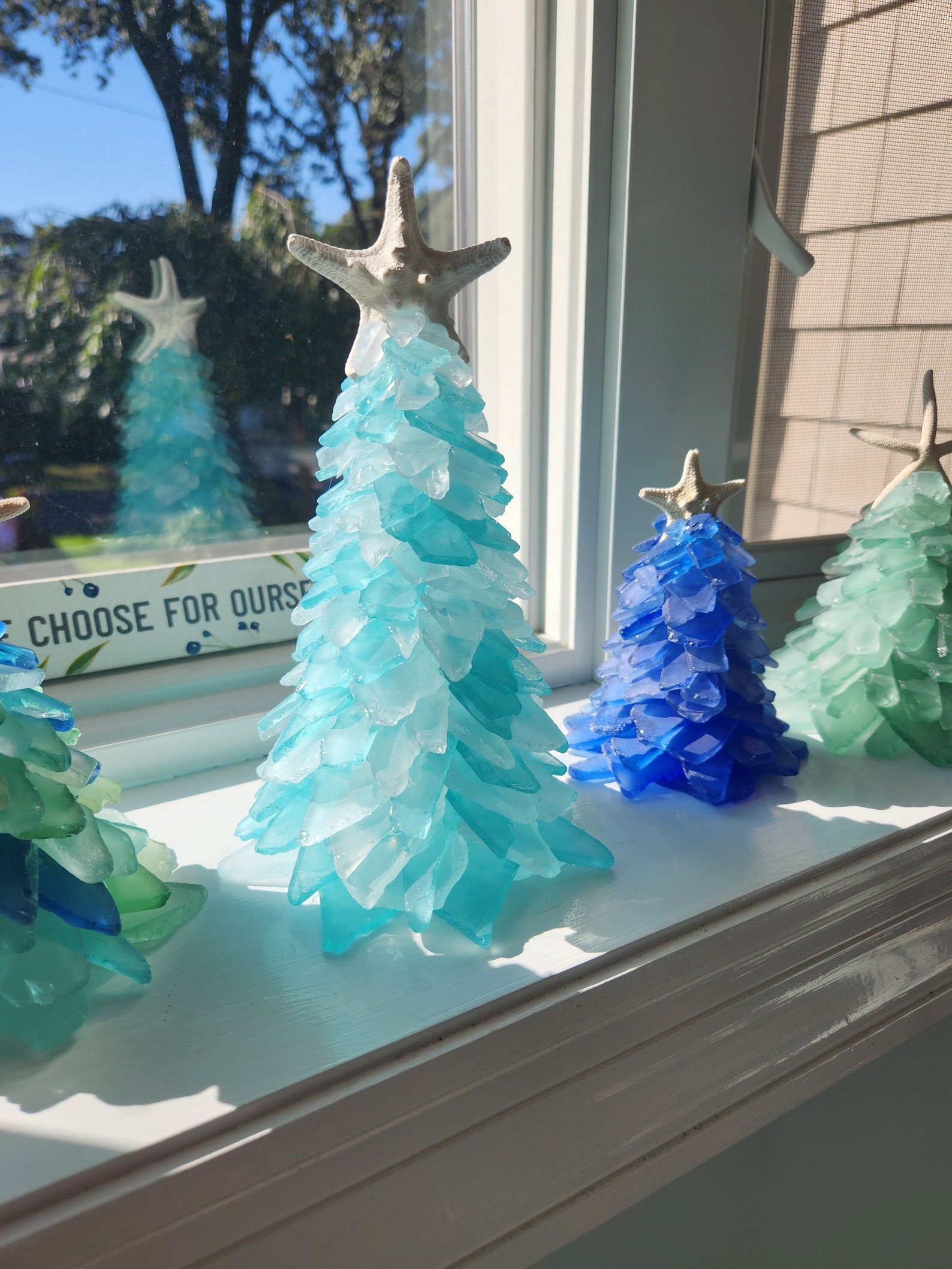 Arctic Blue Sea Glass Tree Coastal Decor - Etsy