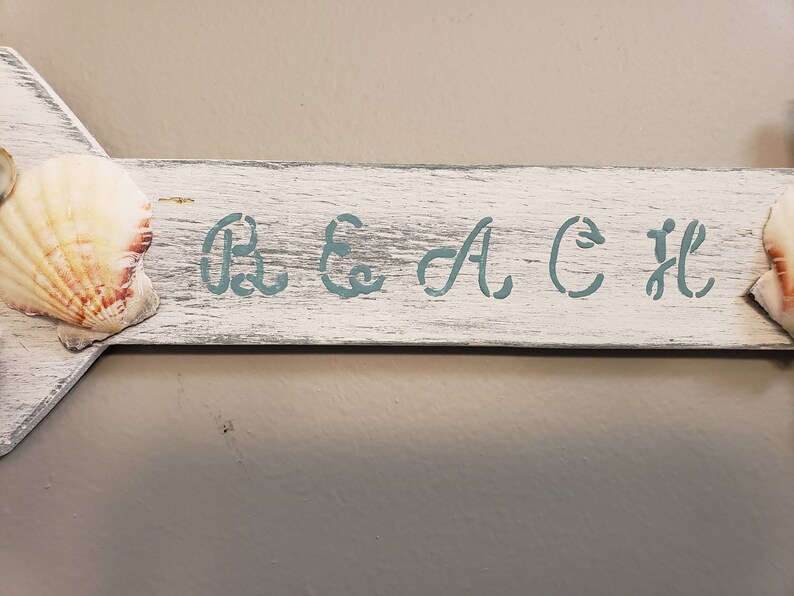 Beach Arrow Sign With Shells and Coral - Etsy