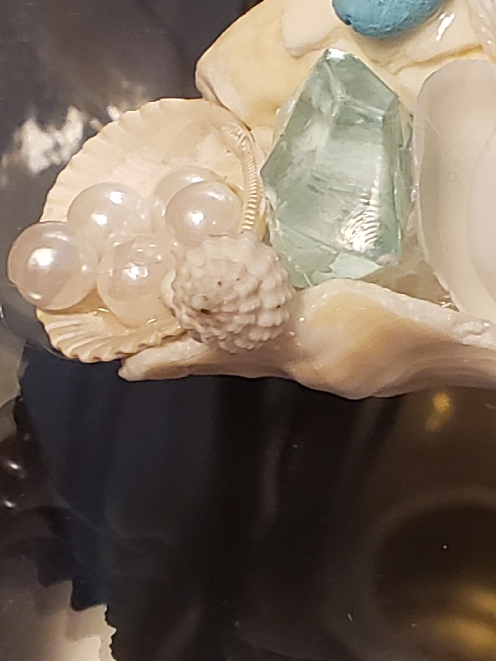 Seashell Conch Shell Wedding Cake Topper With Pearls and - Etsy