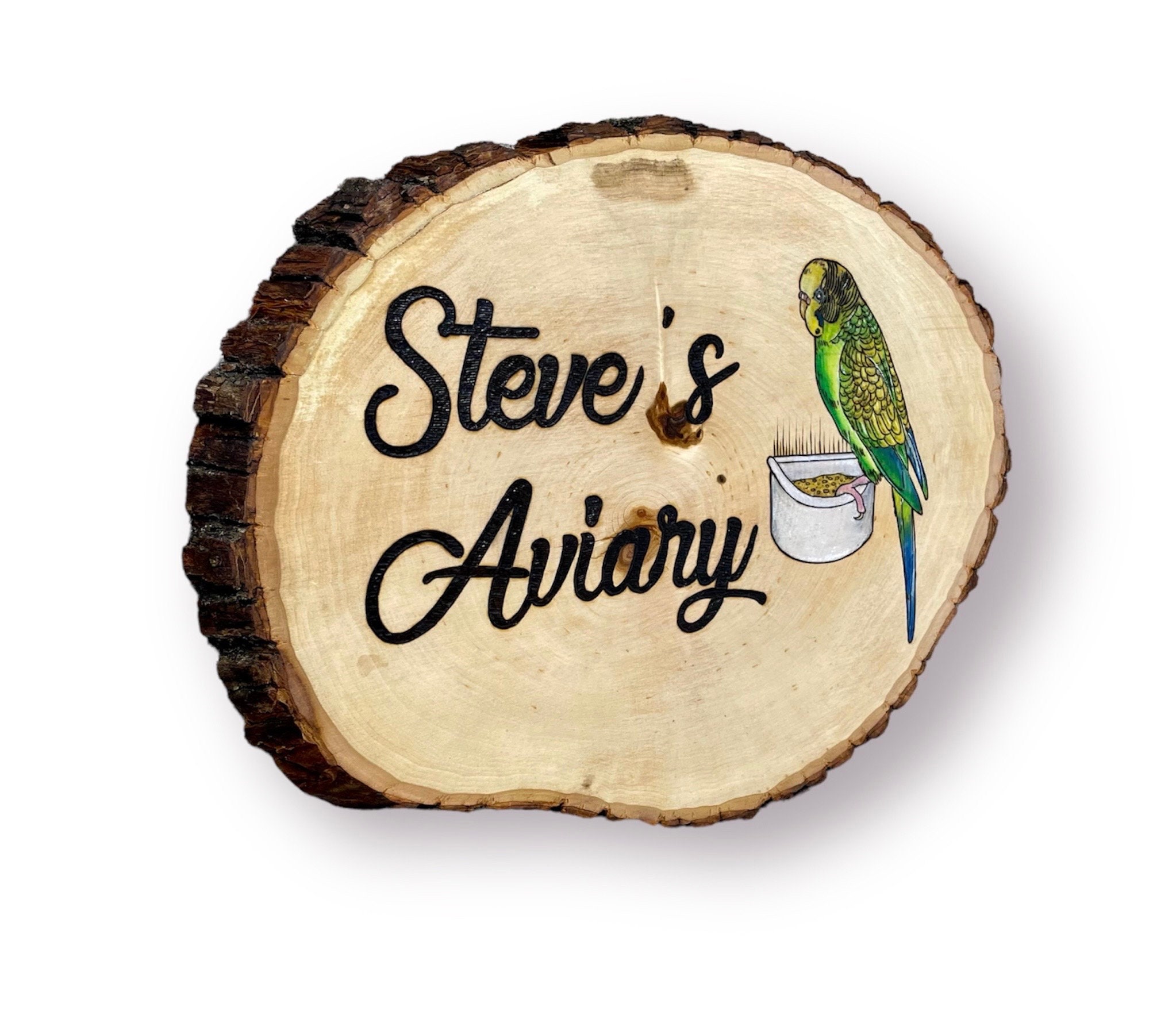 Aviary Sign Birdhouse Sign Budgie Custom Sign Custom Wood Burning Bird ...