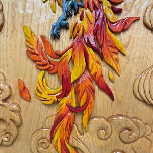Phoenix Wood Carving, Phoenix Art, Phoenix Painting, Mythical Art ...