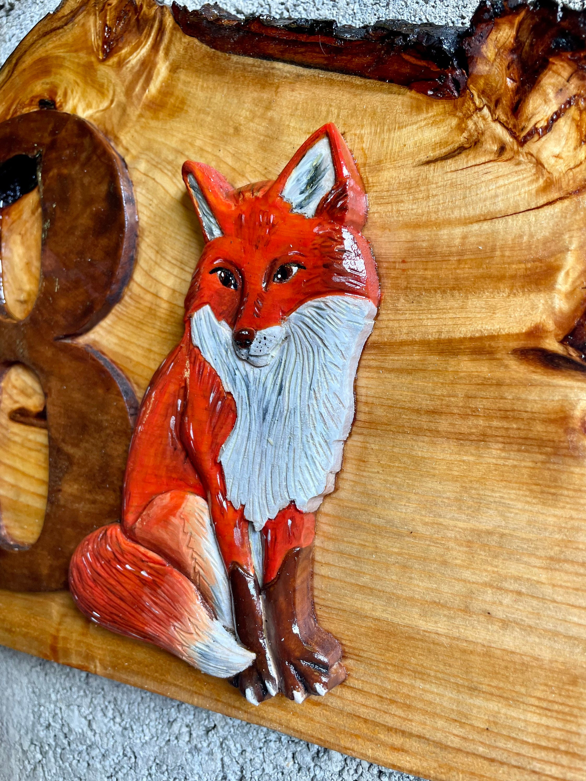 Address Sign House Number Sign Fox Address Sign Custom Mailbox Sign ...