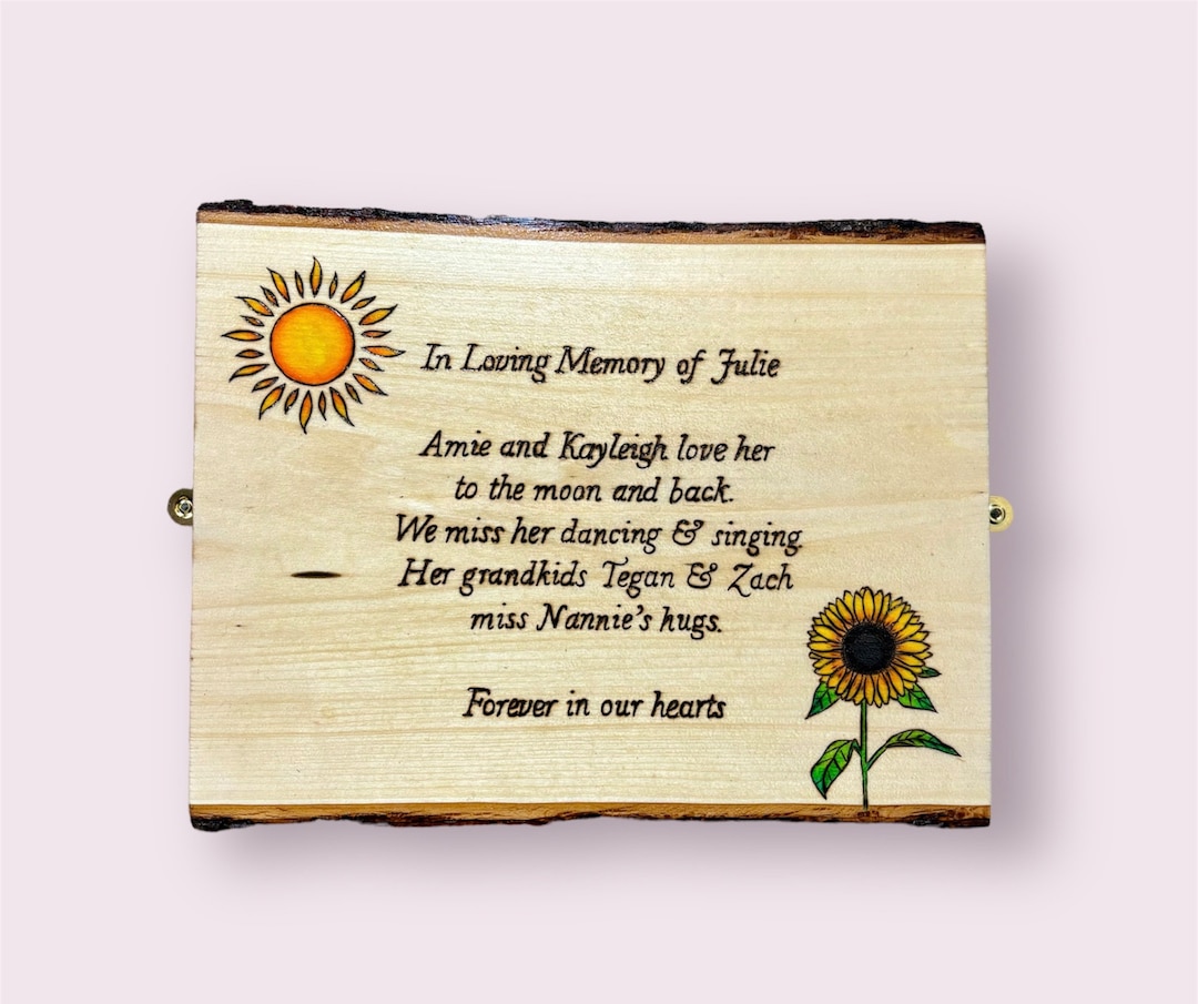 Memorial Plaque, Wood Memory Plaque, in Loving Memory, Bench Plaque ...