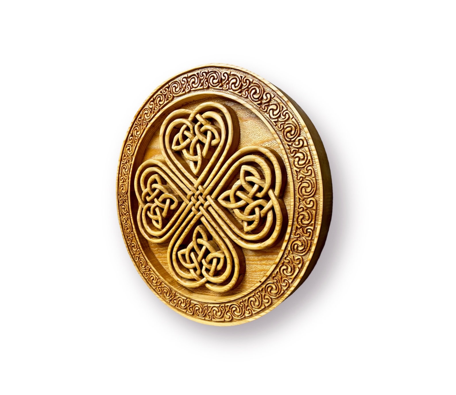 Celtic Shamrock, Celtic Knot, Shamrock Wood Carving, Four Leaf Clover ...