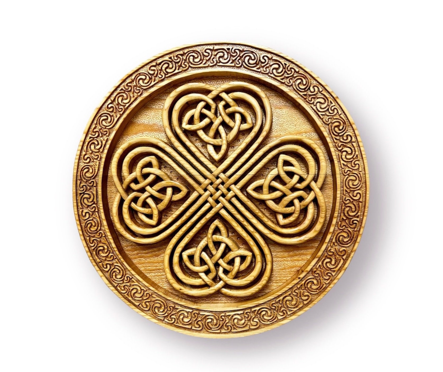 Celtic Shamrock, Celtic Knot, Shamrock Wood Carving, Four Leaf Clover ...