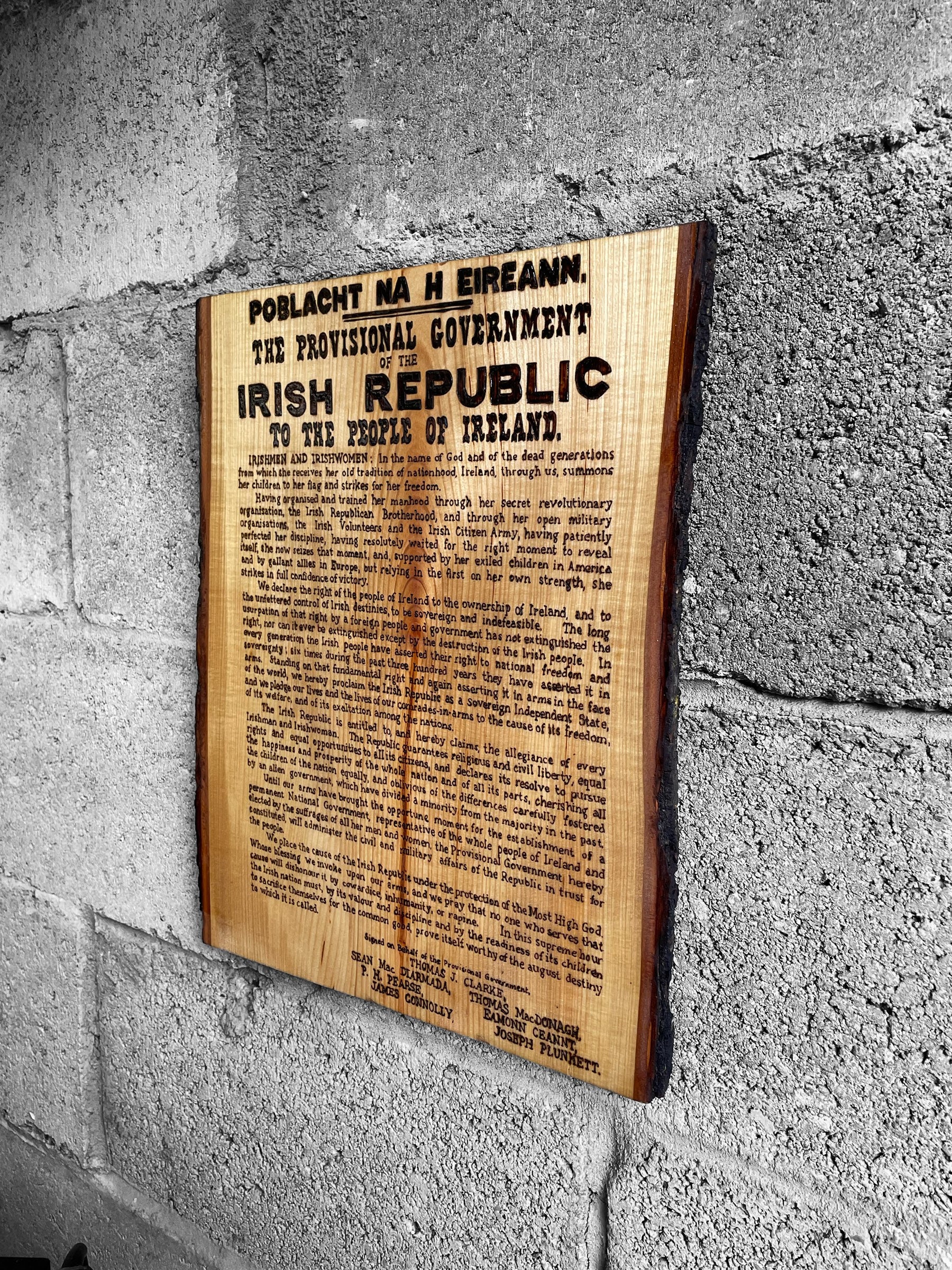Hand Burned Irish Republic Proclamation: 1916 Easter Rising Art - Etsy