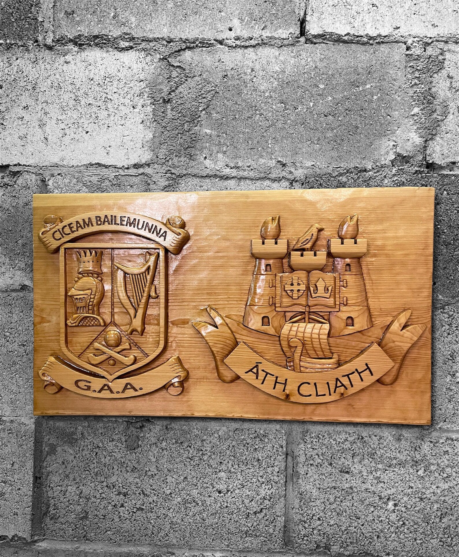 Hand Carved GAA Crest Wood Sign: Ballymun Kickhams & Dublin - Etsy